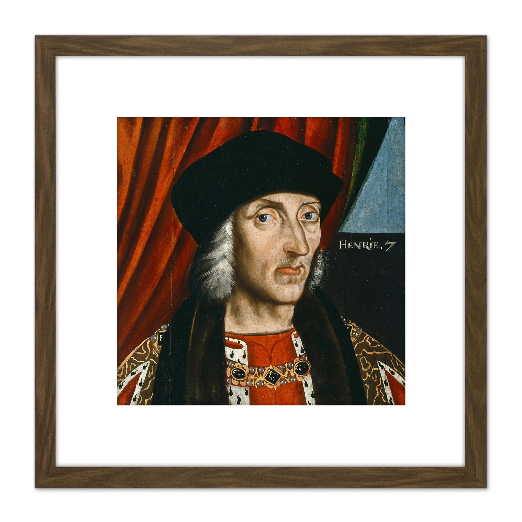 British School Henry VII King Portrait 8X8 Inch Square Wooden Framed ...