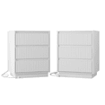 Set of 2 White End Tables with Fast USB-C Charging Station, 3 Drawers ...