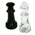 Black and Clear Glass Chess Set - 3 inch King - 32 Chess Pieces ...