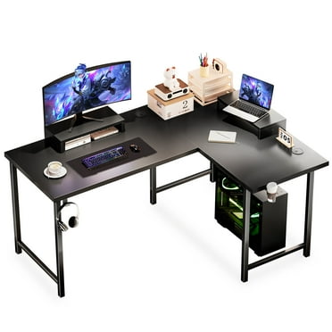 Gymax Home Office Computer Desk with Storage Shelves and Built-in ...