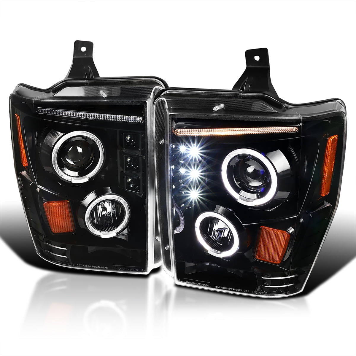 Spec-D Tuning Jet Black LED Projector Headlights Compatible with 2008 ...