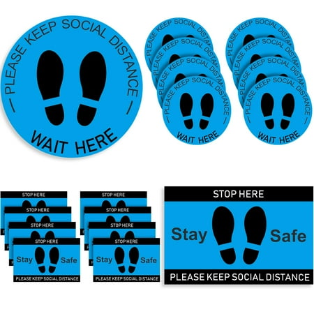 20 Pieces Social Distance Floor Decal Stickers, Safety Sticker Markers ...