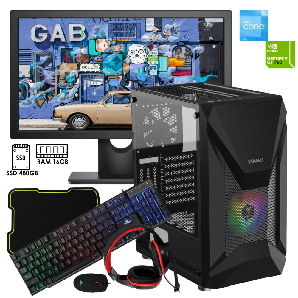 PC gamer i3 12100F Intel RAM 16GB SSD 480GB GT 730 monitor 19.5" kit gamer | Bodega Aurrera en línea