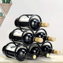 BiJun Kitchen Top, Black Modern Wire Counter Wine Rack, Tabletop Metal ...