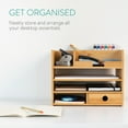 Navaris Bamboo Desk Organizer - Wood Desktop Storage Drawers and ...