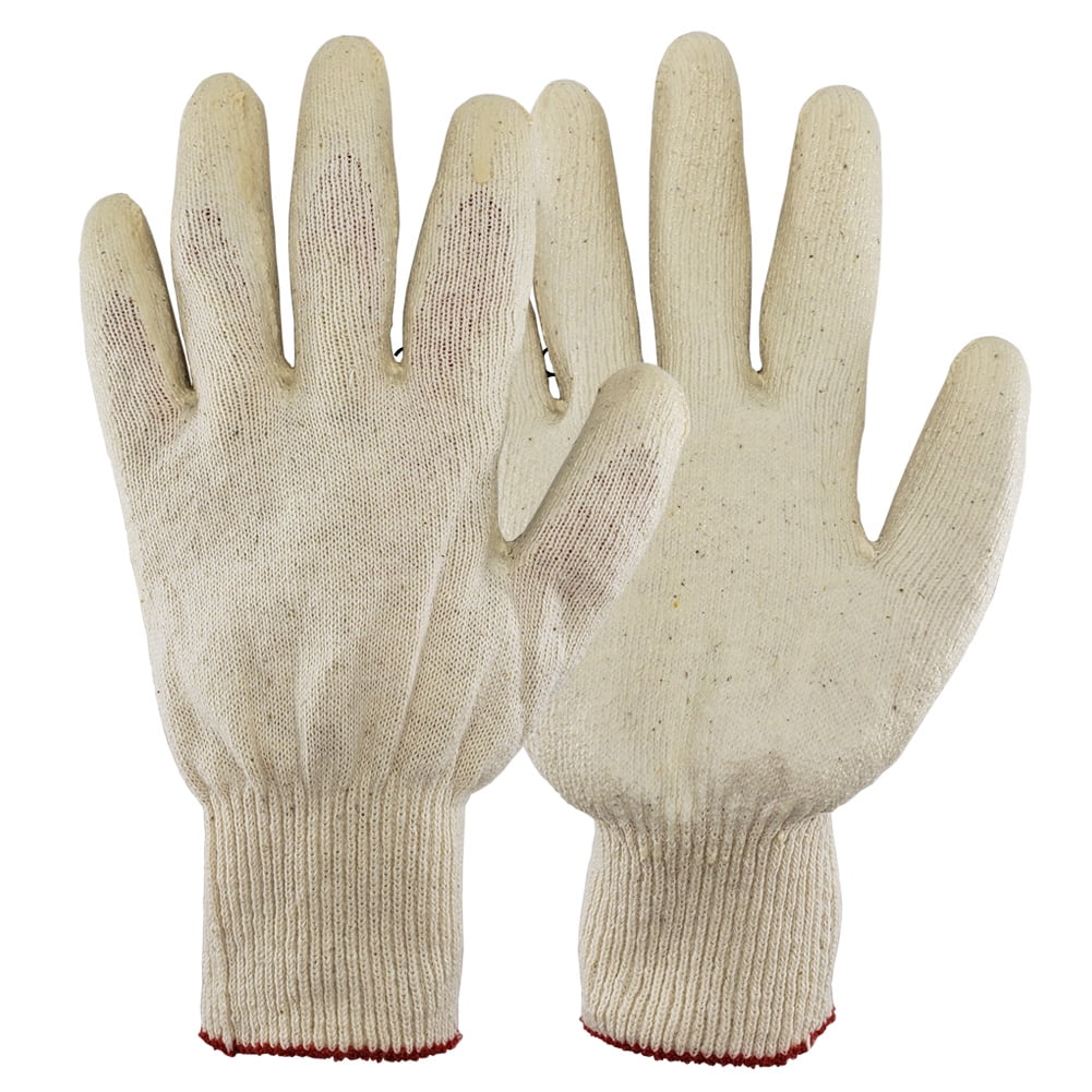 5 Pairs, The Elixir String Knit Palm, White Latex Dipped Nitrile Coated ...