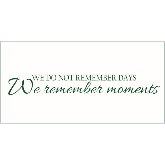 We Do Not Remember Days We Remember Moments Vinyl Quote - Large ...