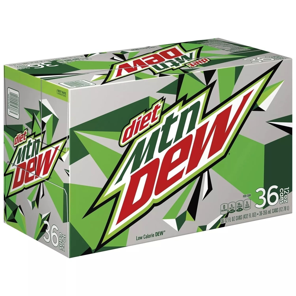 Diet Mountain Dew, 12 Fluid Ounce (Pack of 36) - Walmart.com