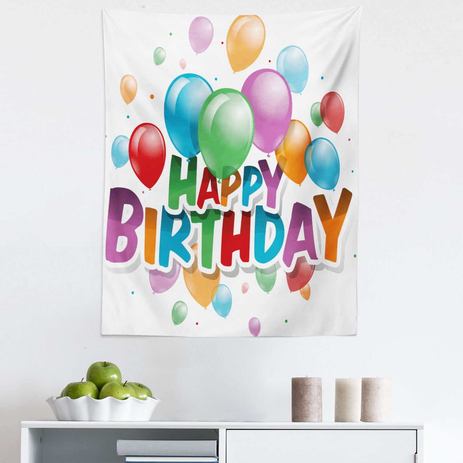 Fun Tapestry, Balloons Burst Fun Graphic Design Festival Cheerful Mood ...