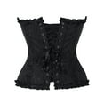 Lelinta Sexy Womens Satin Lace Up Overbust Corset Plus Size Waist