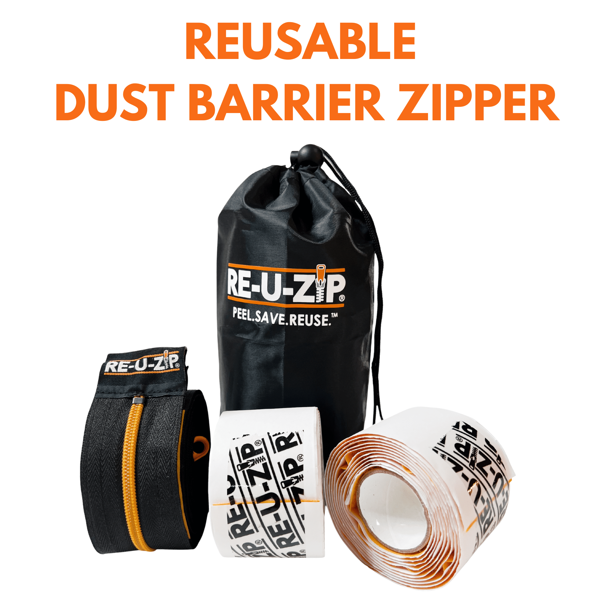 RE-U-ZIP HEAVY-DUTY REUSABLE DUST BARRIER ZIPPER | STARTER KIT ...