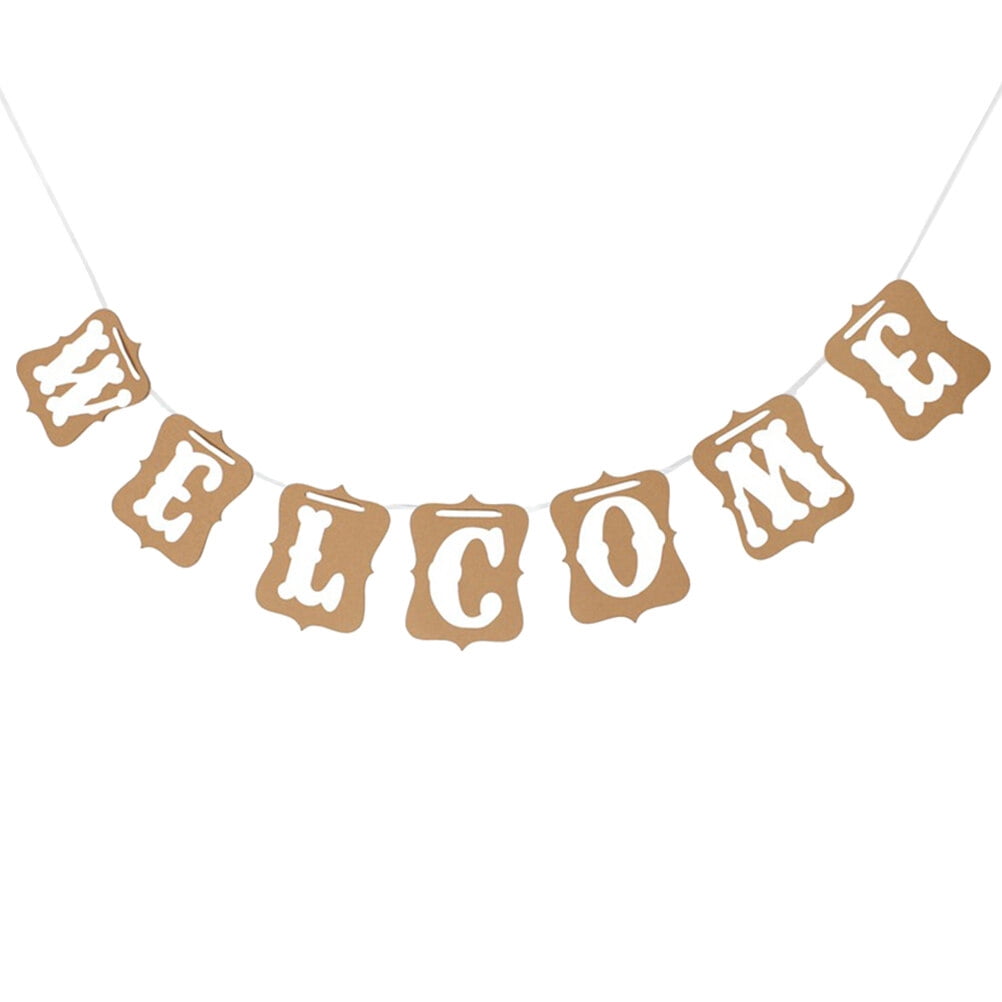 Welcome banner Welcome Letter Banners Creative Kraft Paper Bunting ...