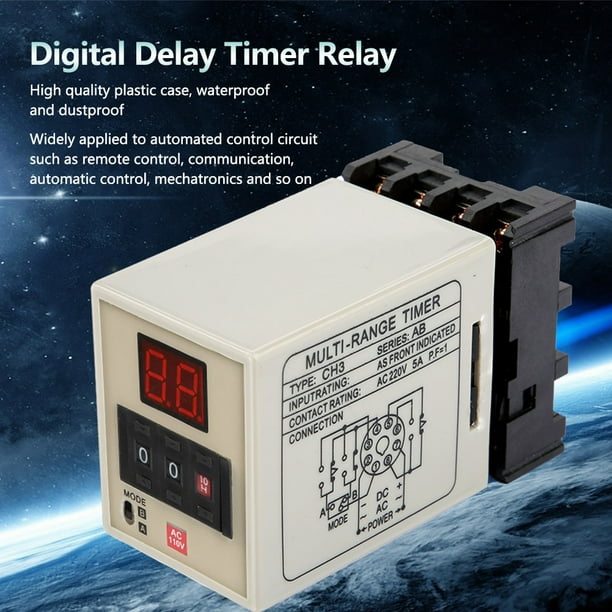 Delay Timer Relay, Delay Timer Relay, Dual Mode Delay Timer Relay 0.01S 99H LED Display AH3DM ...