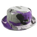 Gelante Bucket Hat Cotton Packable Summer Travel Cap. Purple Camo-S/M ...