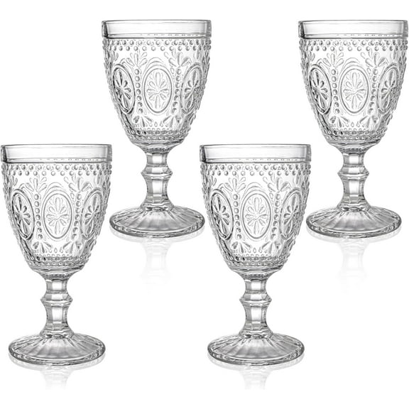 Set of 4 Everyday Drinking Glasses - Square Tall Glass Cups Drinkware ...