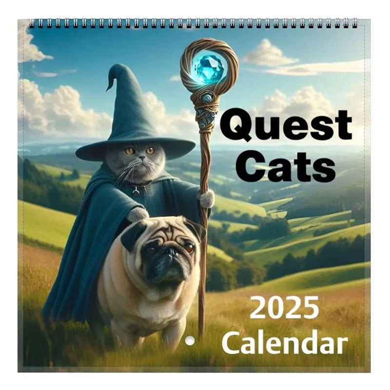 Calendario de Gatos de Misiones Medievales Extrañas 2025, Calendario ...
