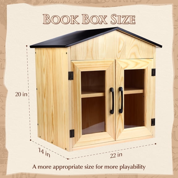 Little Free Library Box Outdoor, Double Free Literature Exchange Box ...