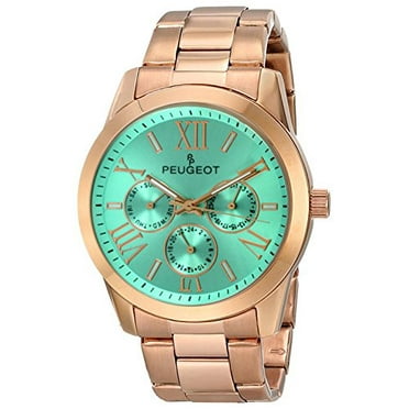 Women's Quartz Metal and Leather Dress Watch, Color:Pink (Model: 3031RG ...
