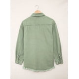 SHEWIN Women's Plus Size Denim Jacket Casual Ladies Jean Jacket ...