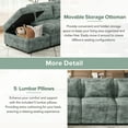 Free-Combined Sectional Sofa with Storage Ottoman, 5-Seater Modular ...