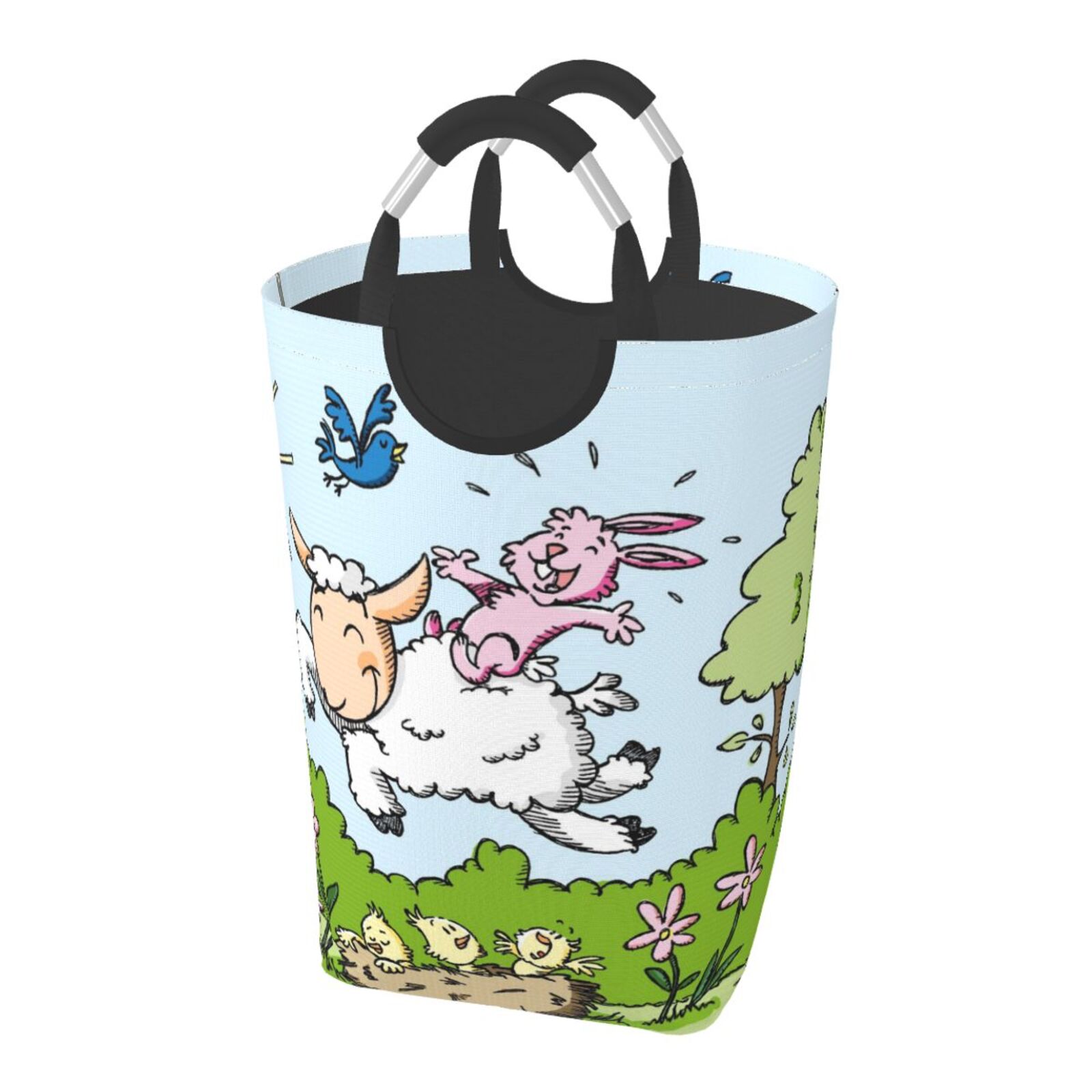 XMXY Spring Lamb Happy Outdoor Rectangular Laundry Basket Organizer ...