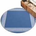 Blue Back Pattern Retro Greece Round Rug 3ft Abstract Geometric Texture ...