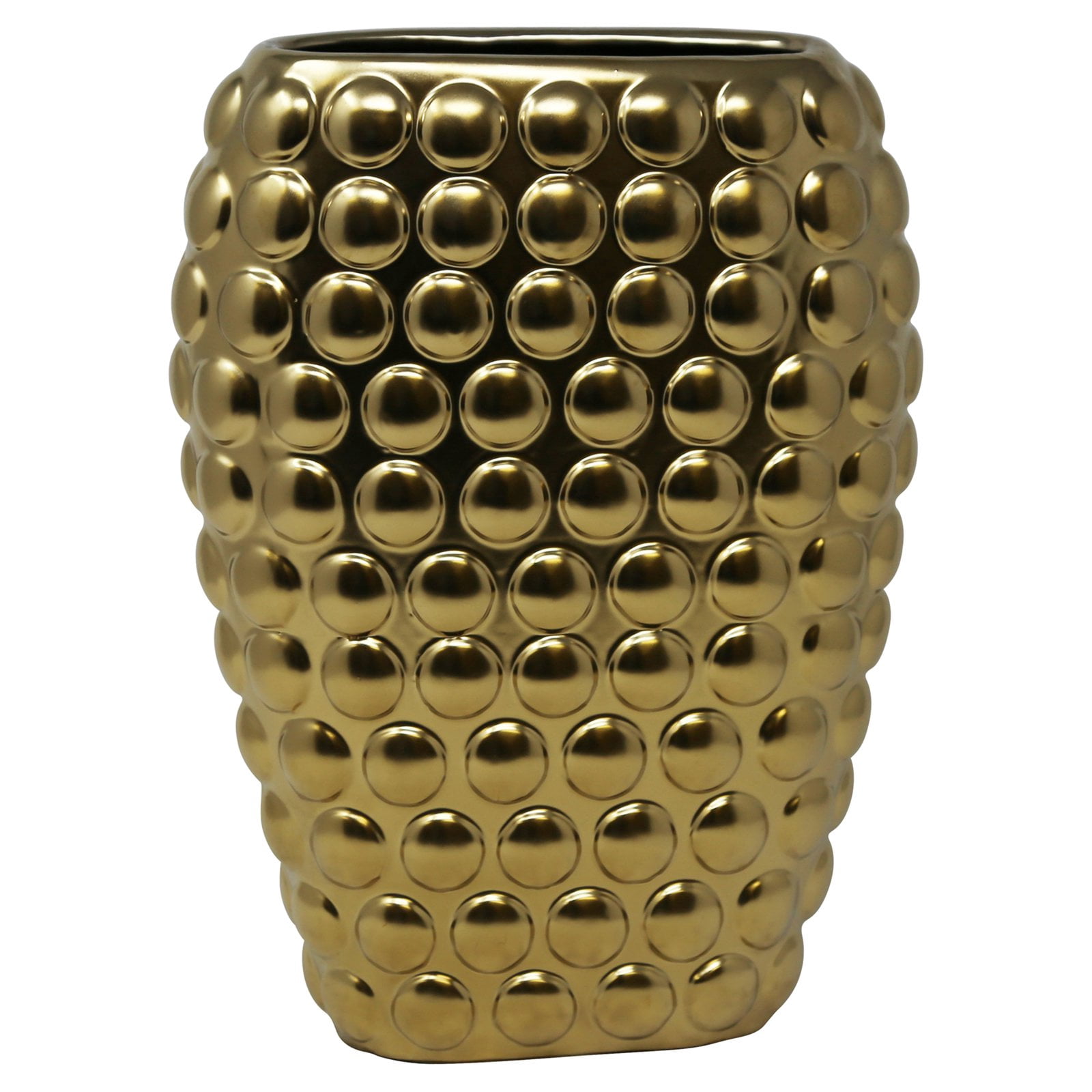Striking Decorative Ceramic Vase With Dots, Gold - Walmart.com