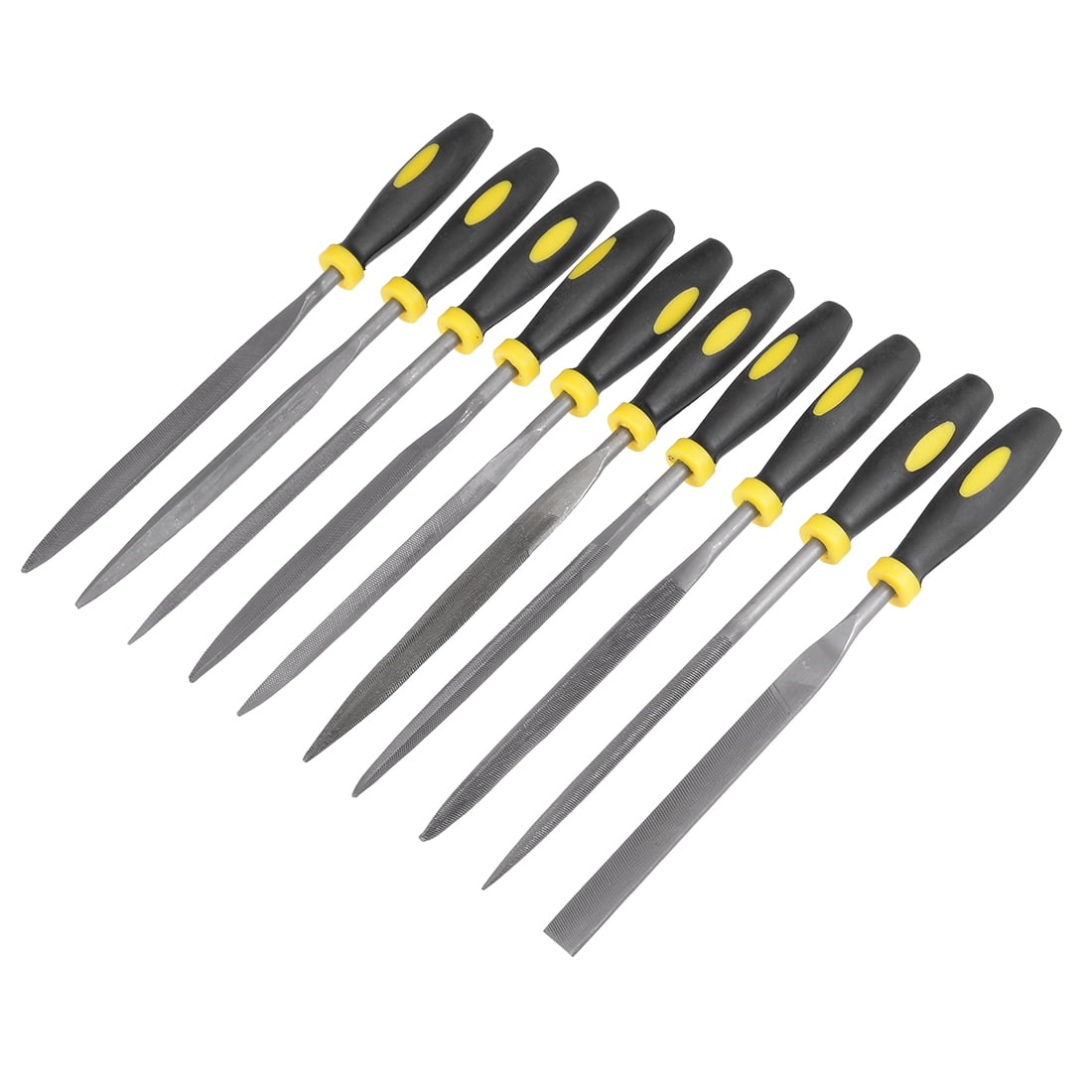10Pcs Smooth Cut Bearing Steel Needle File Set with Rubber Handle, 5mm ...