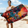 1pc Vibrant Peacock Flower Beach Towels Oversized, Sturdy Thin Beach ...