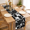 Black Linear Grid Table Runner, Modern Abstract Geometric Minimalist ...