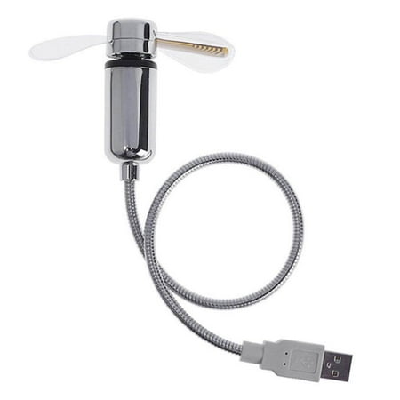 USB LED Clock Fan Mini Portable Gadgets Flexible Gooseneck Adjustable ...