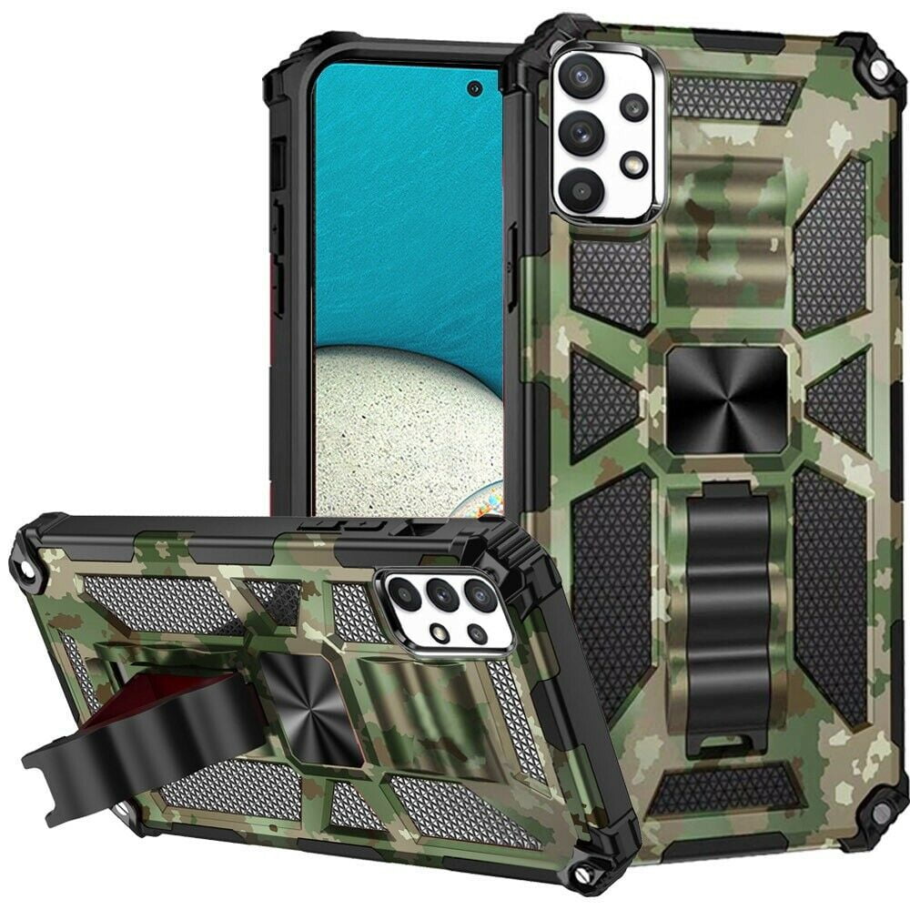 Kaleidio Case For Samsung Galaxy A53 5G [Tactical Hybrid] Rugged Shockproof [Kickstand] Magnetic ...