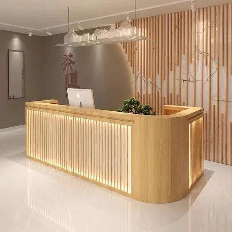Luxury Wood Reception Desks Cashier Office Store Simple Hotel Reception ...