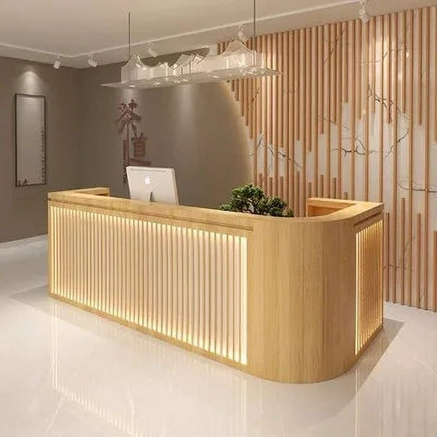 Luxury Wood Reception Desks Cashier Office Store Simple Hotel Reception ...