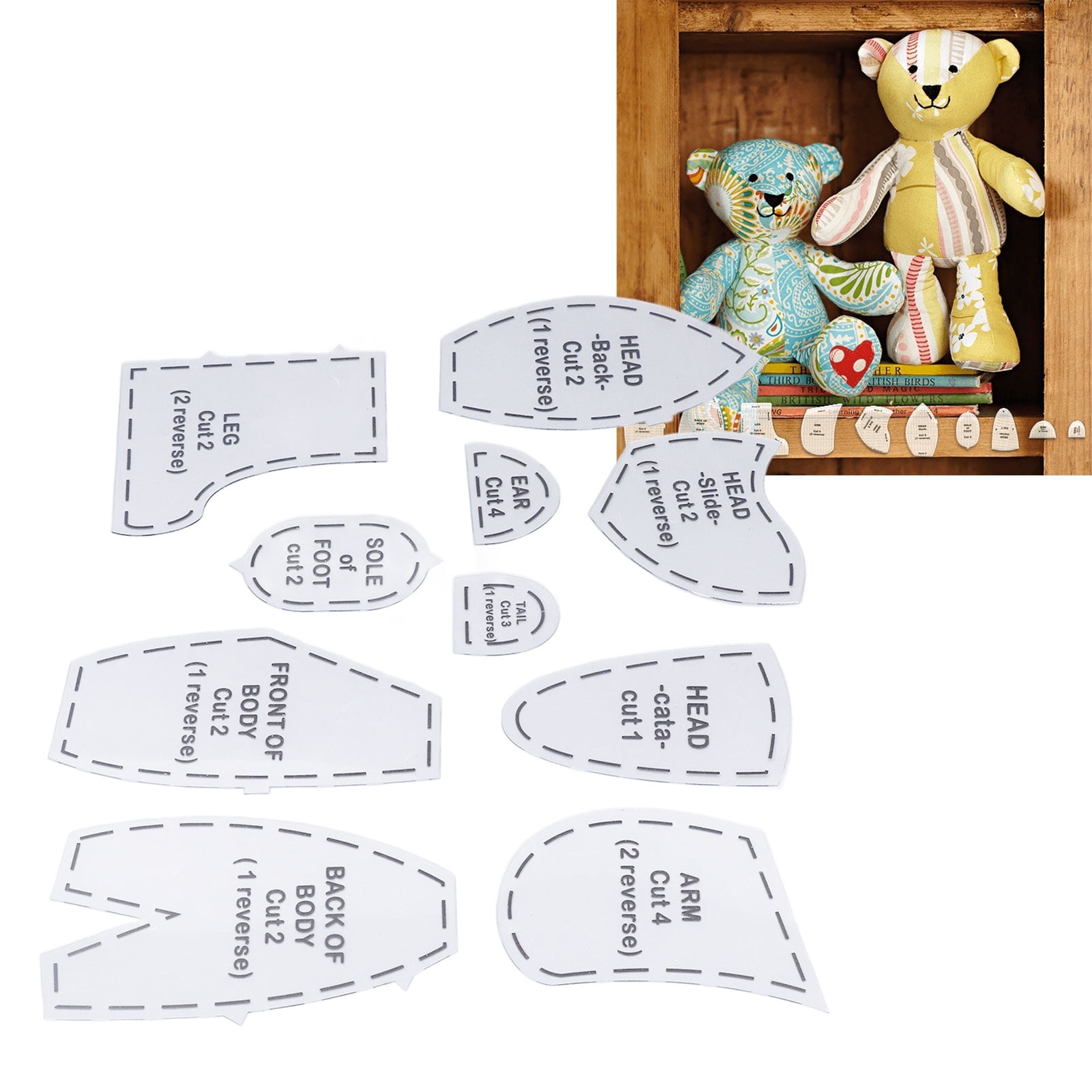 Click here for Estink Memory Bear Template Ruler Set  10pcs Bear... prices