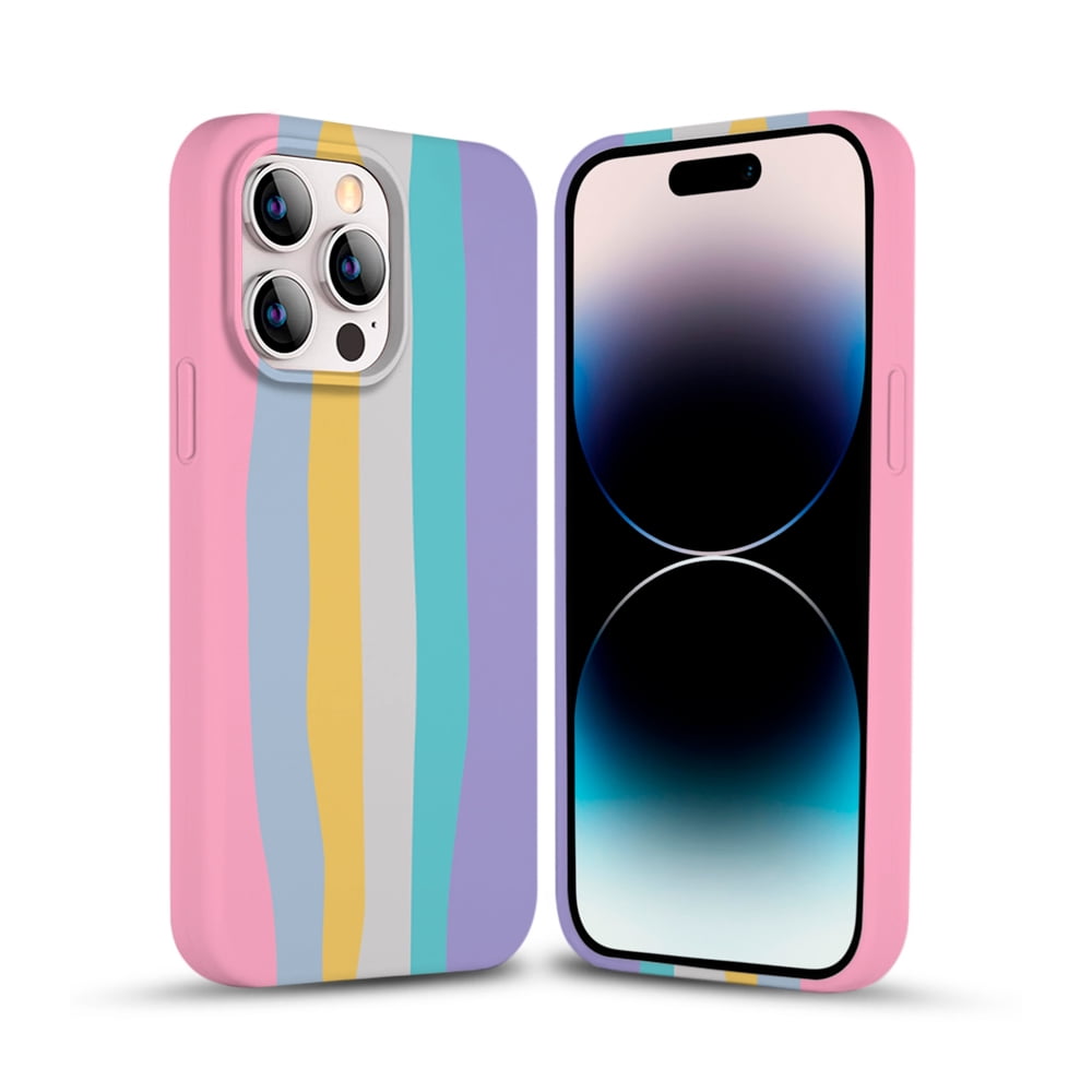 Funda de Protección para iPhone 14 / 14 Plus / 14 Pro / 14 Pro Max - Sovico - Silicón Arcoíris ...
