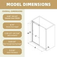 Frameless Shower Door, 56-60" W x 74" H Single Sliding Glass Door, With 5/16" Clear Tempered ...