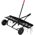 40 in. Tow Behind Dethatcher with 20 Steel Spring Tines Outdoor Lawn ...