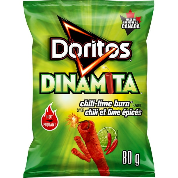 Doritos Dinamita Chile-Lime Burn rolled tortilla chips, 80g - Walmart.ca