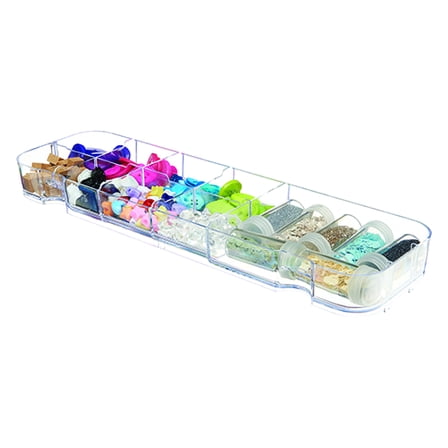Deflecto Stackable Caddy Organizer, 3 Containers, Clear Handle, White ...