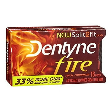 Dentyne Fire Spicy Cinnamon Sugar Free Gum, 3 Packs of 16 Pieces (48 ...