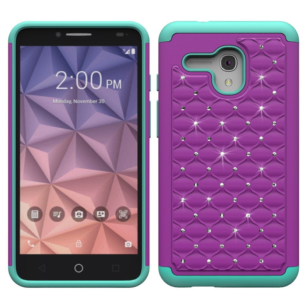 Jitterbug Smart (5.5inch) Case, Luxury Studded Diamond Hybrid [Dual ...