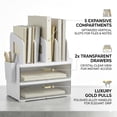 Clear 2-Tier Vertical File Holder and 4-Tier Stackable Paper Tray with ...