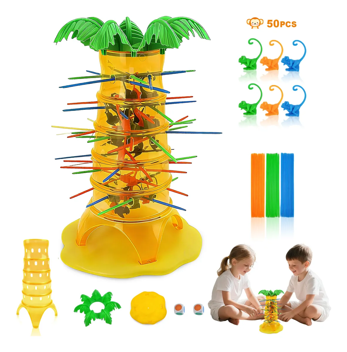 Monos Locos Juegos De Mesa Con 50 Monos Y 2 Dados Xtellar amarillo ...