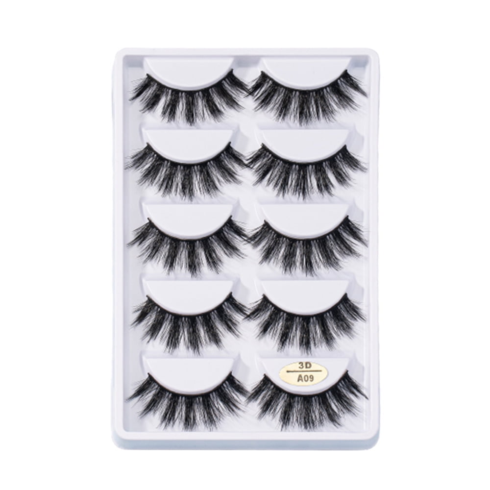 5 Pairs Natural 8D Eyelashes Long Curling up Bushy Lashes Easy to Pinch ...