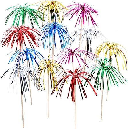 Nvzi Cocktail Picks 100 Counts Firework Design Red White Blue Firework ...