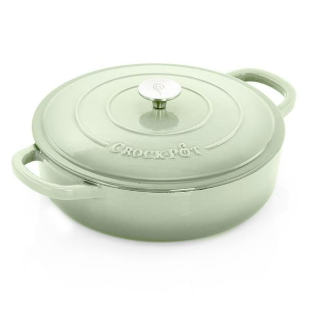 Crock Pot 5 Quart Artisan Round Enameled Cast Iron Braiser Pan with ...