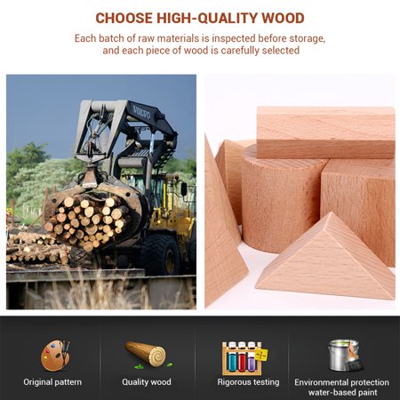 Logs Stereo Geometric Shapes Building Blocks Children Wooden Assembling ...