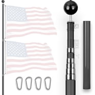 Anley 10Ft Telescopic Flagpole - Retractable Fiberglass Outdoor ...