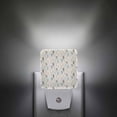 Brown Blue Ice Leaves Pattern Plug-in LED Night Lights Minimalist Line ...